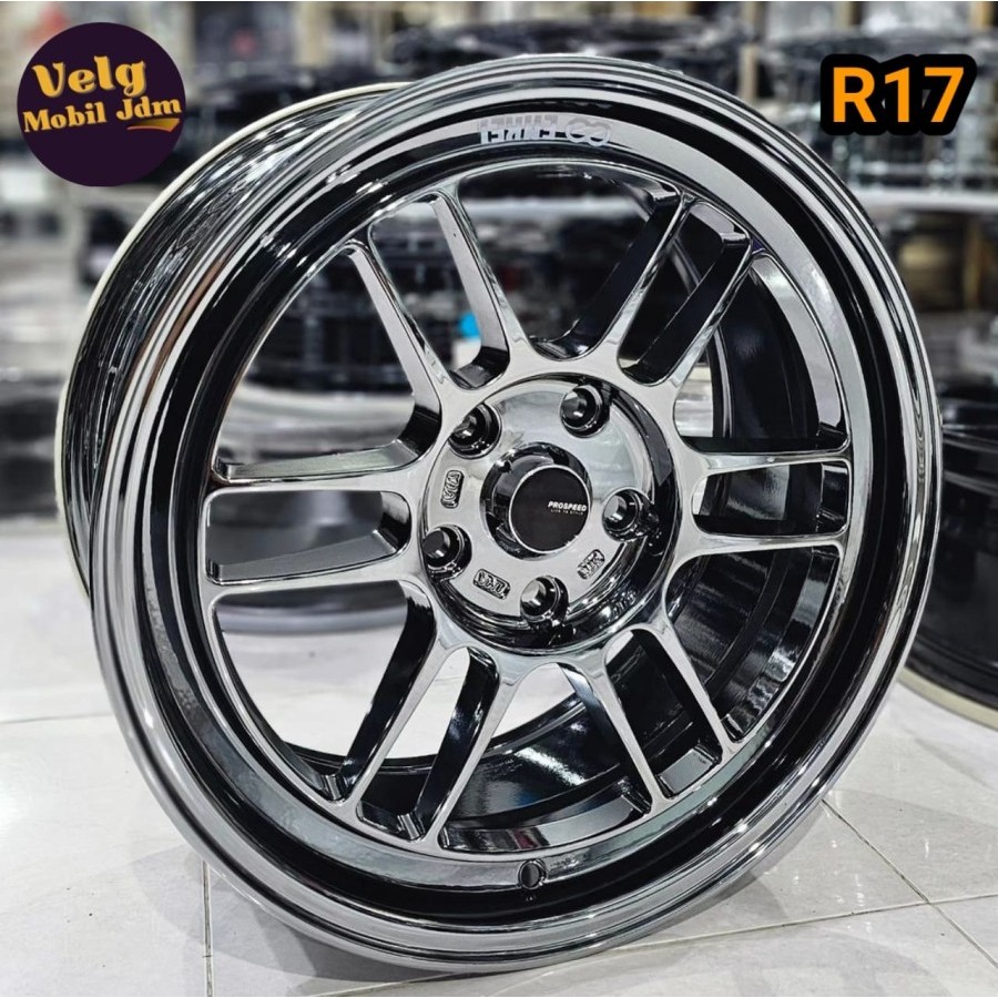 Jual velg mobil r17 lebar 8 RPF1 BLACK CROME ET 39 velg flow forming ring 17 reborn venturer ...