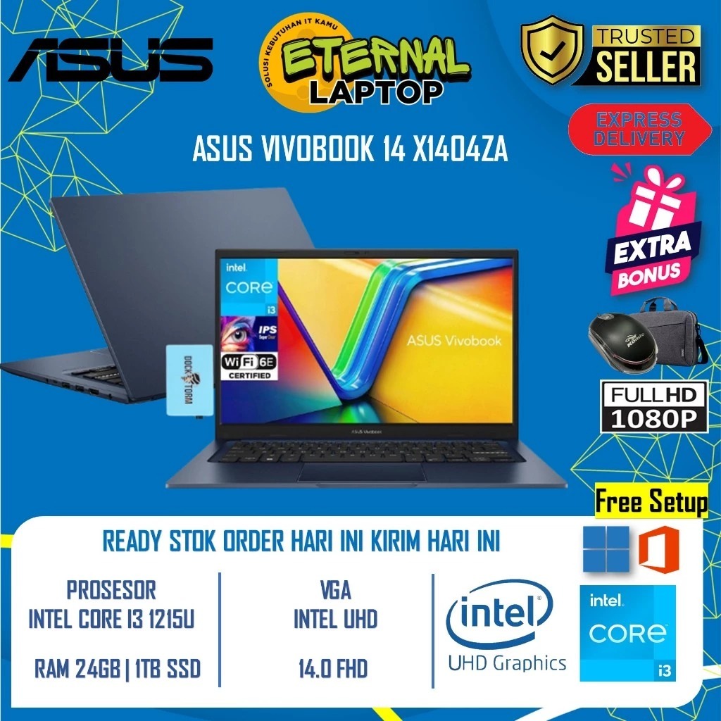 Jual Laptop Baru Asus Vivobook 14 A1404ZA intel Core i3 1215U Ram 24GB ...