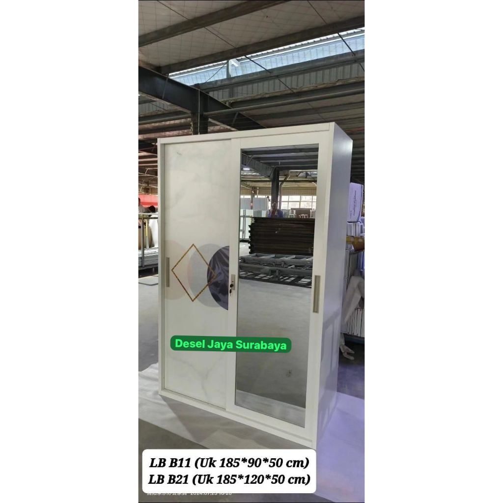 Jual Lemari Baju Besi Sliding LB-B21 - Lemari Besi Kaca - Lemari Pakaian - PLAT LEBIH TEBAL YA ...