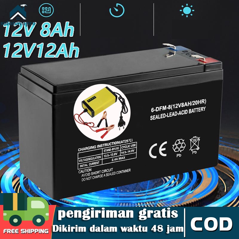 Jual Aki Sepeda Listrik 12v 12ah Aki Sepeda Listrik 12v8ahMF Accu ...