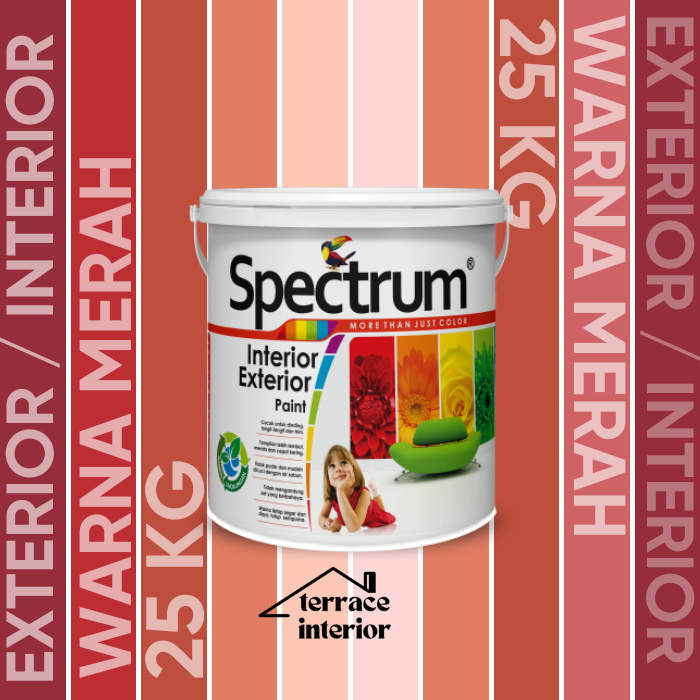 Jual Cat Tembok Spectrum Interior & Exterior Warna Merah 25 Kg | Shopee ...