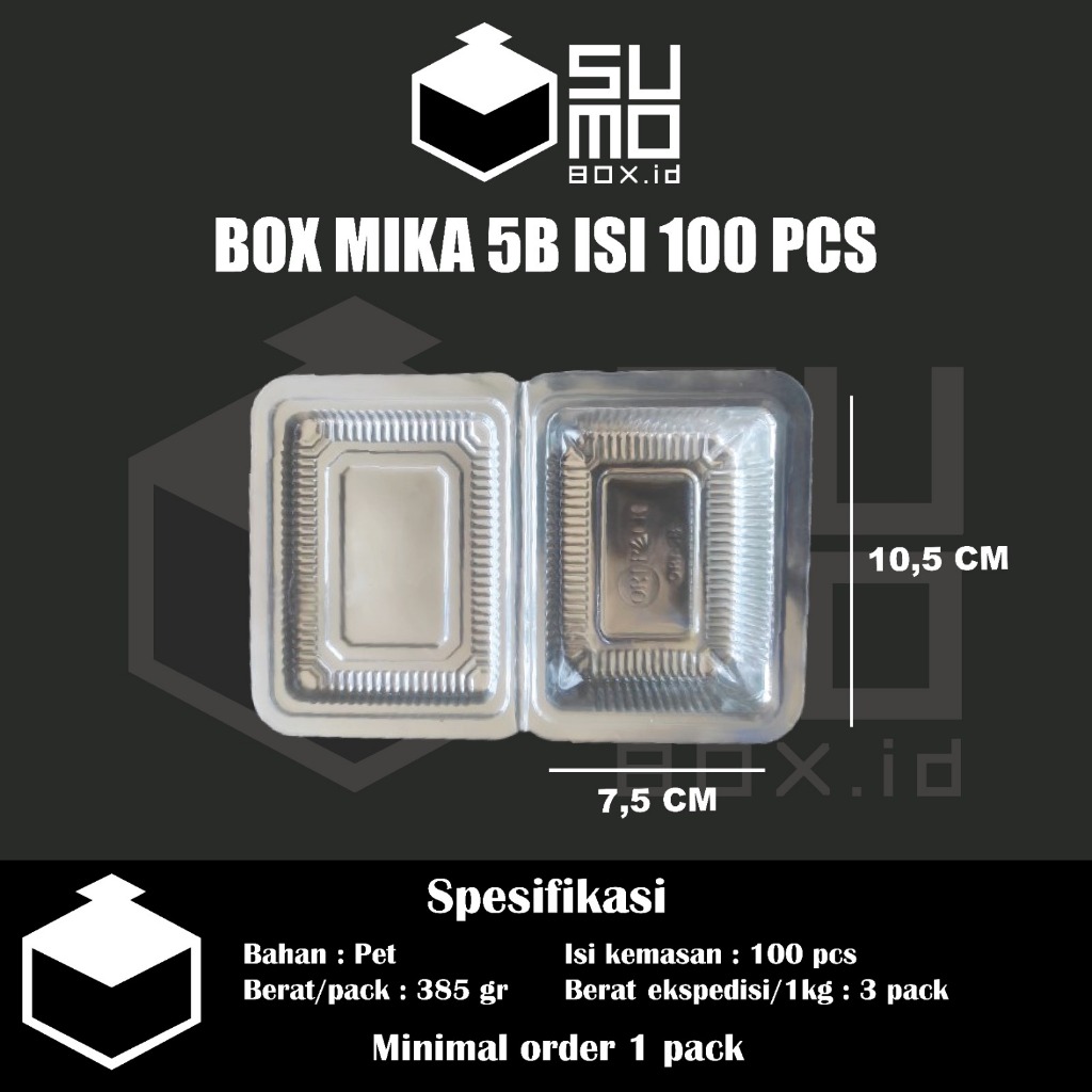 Jual Kotak Mika Plastik ukuran 5B isi 100pcs / Box Makanan Kue Roti ...