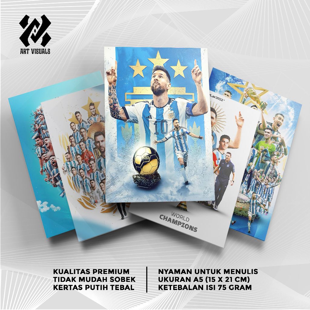 Jual Buku Tulis Custom Tema Sepakbola Timnas Argentina Terlengkap ...