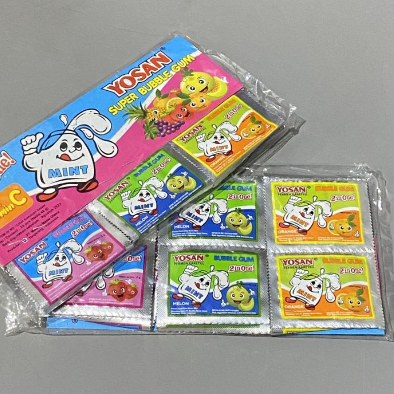 Jual Permen Karet Yosan Permen jadul 1 lembar isi 24biji | Shopee Indonesia