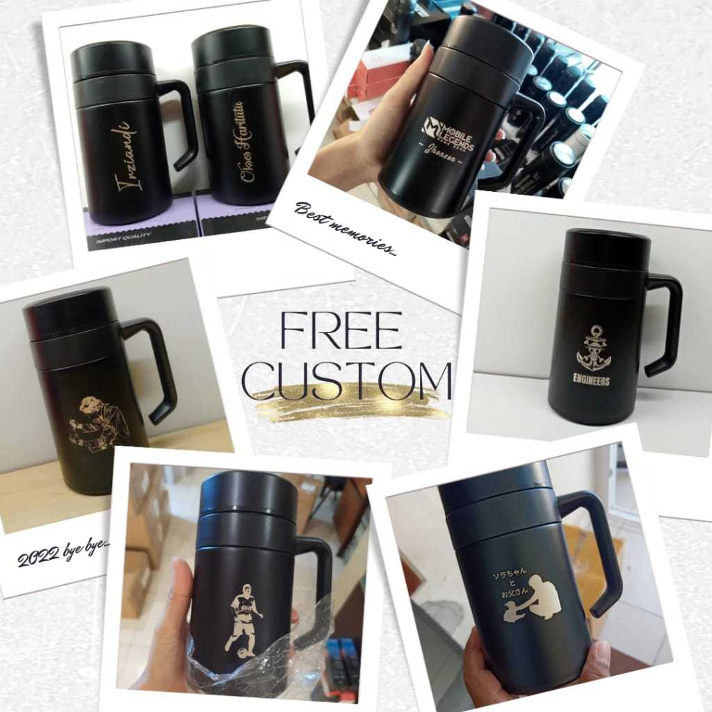 Jual Custom Tumbler Cofee Mug Stainless 400 ml Free Grafir Nama / Logo ...