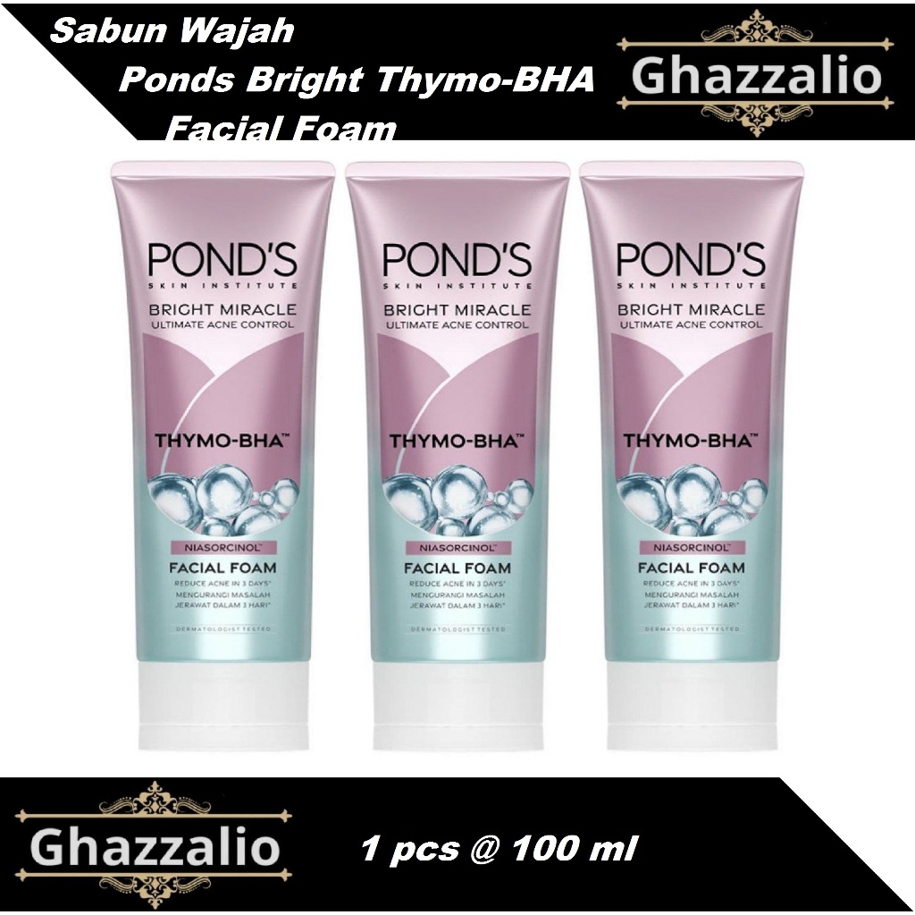 Jual Ponds Bright Miracle Thymo-BHA Facial Foam - 100 ml | Shopee Indonesia