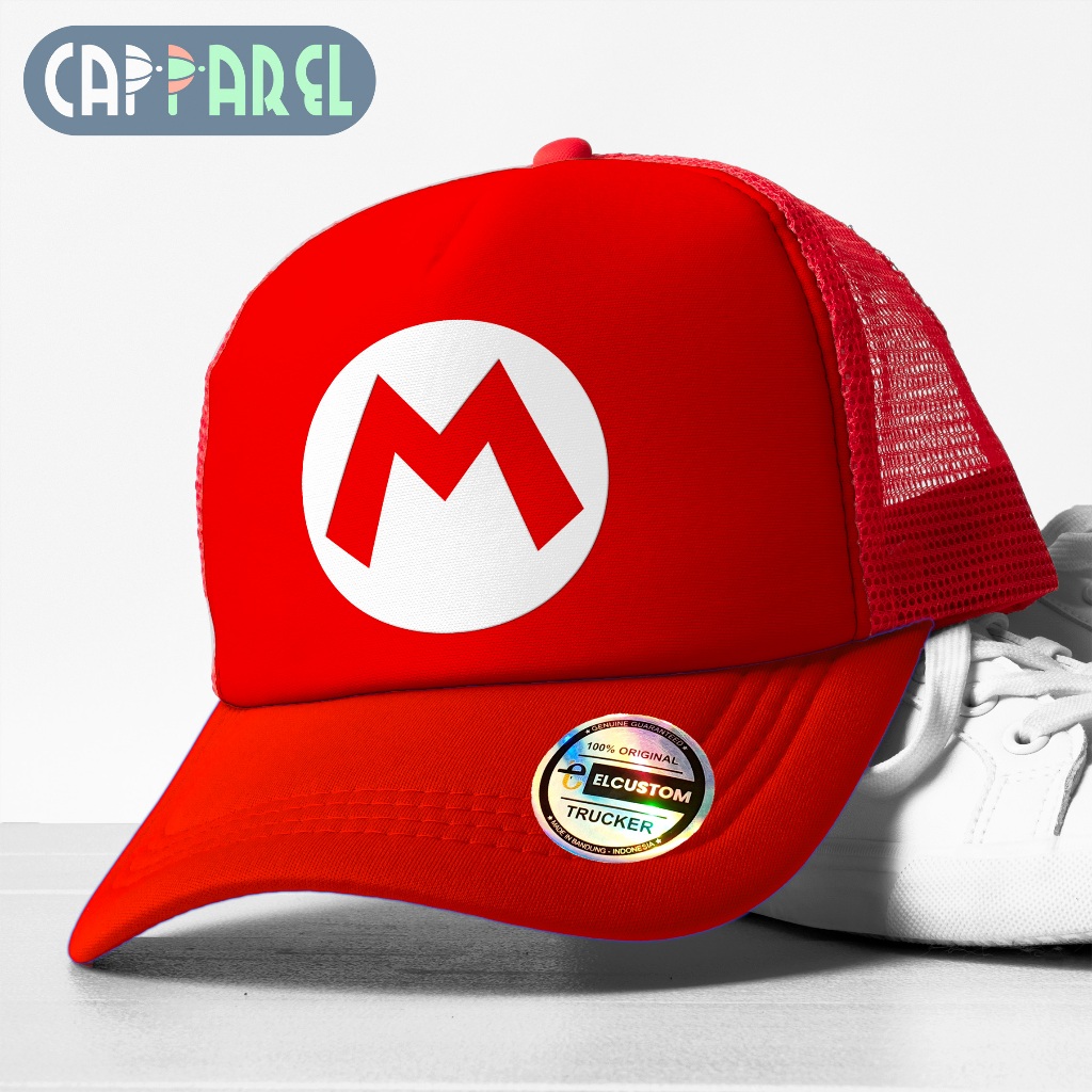 Jual Super Mario Baseball Tali /Topi Games Anime Kartun /Topi Trucker ...