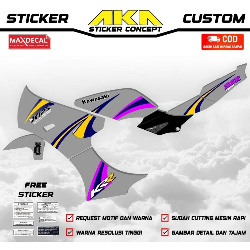 Jual Sticker striping Kawasaki Ninja KRR SSR transparan (bisa request ...