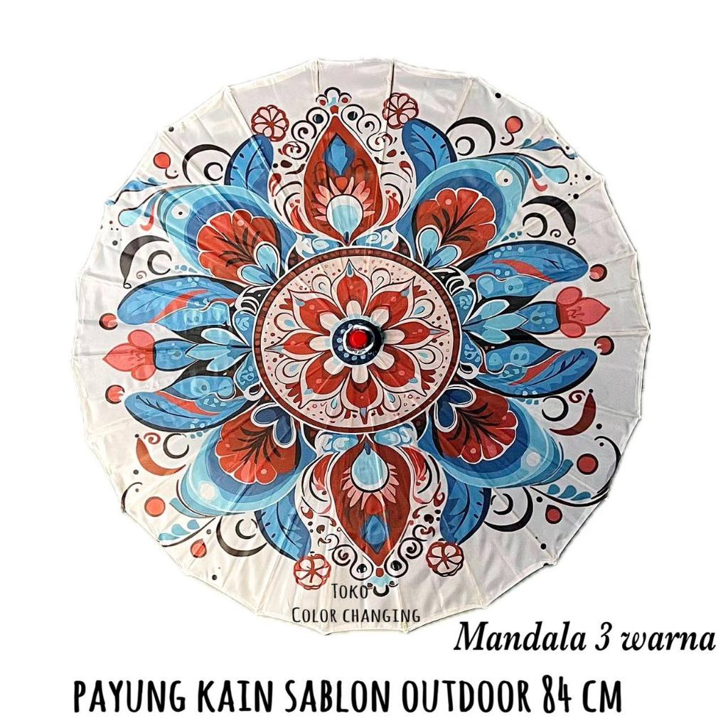 Jual payung sablon kain 84 cm outdoor mandala 3 warna dekorasi ...