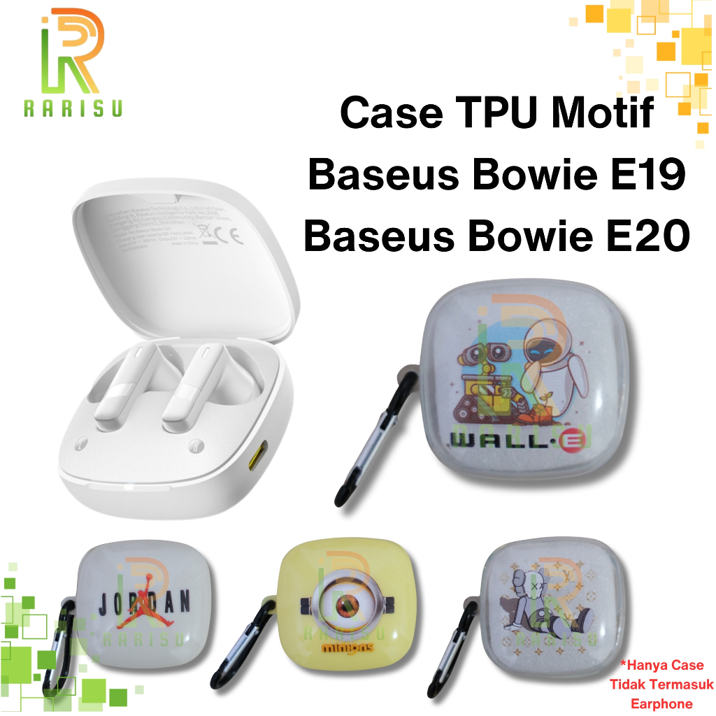 Jual Case Silicone Earphone Earbuds TWS Bowie E19 / Bowie E20 Casing Transparant Motif Rarisuid ...