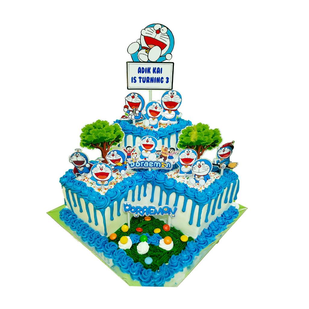Jual Topper kue ulang tahun doraemon toper bolu ultah custom nama ...