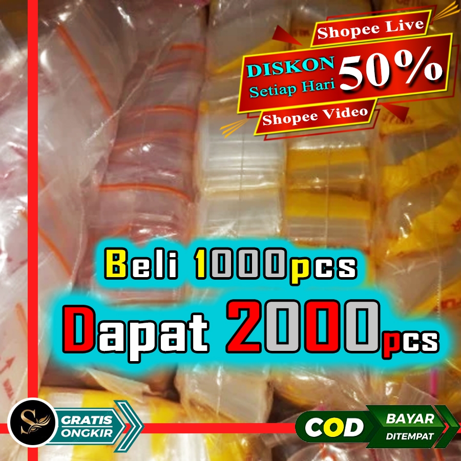 Jual Plastik Klip Bening Ukuran Kecil 2x3 cm Tebal Isi 100 - 1000 ...