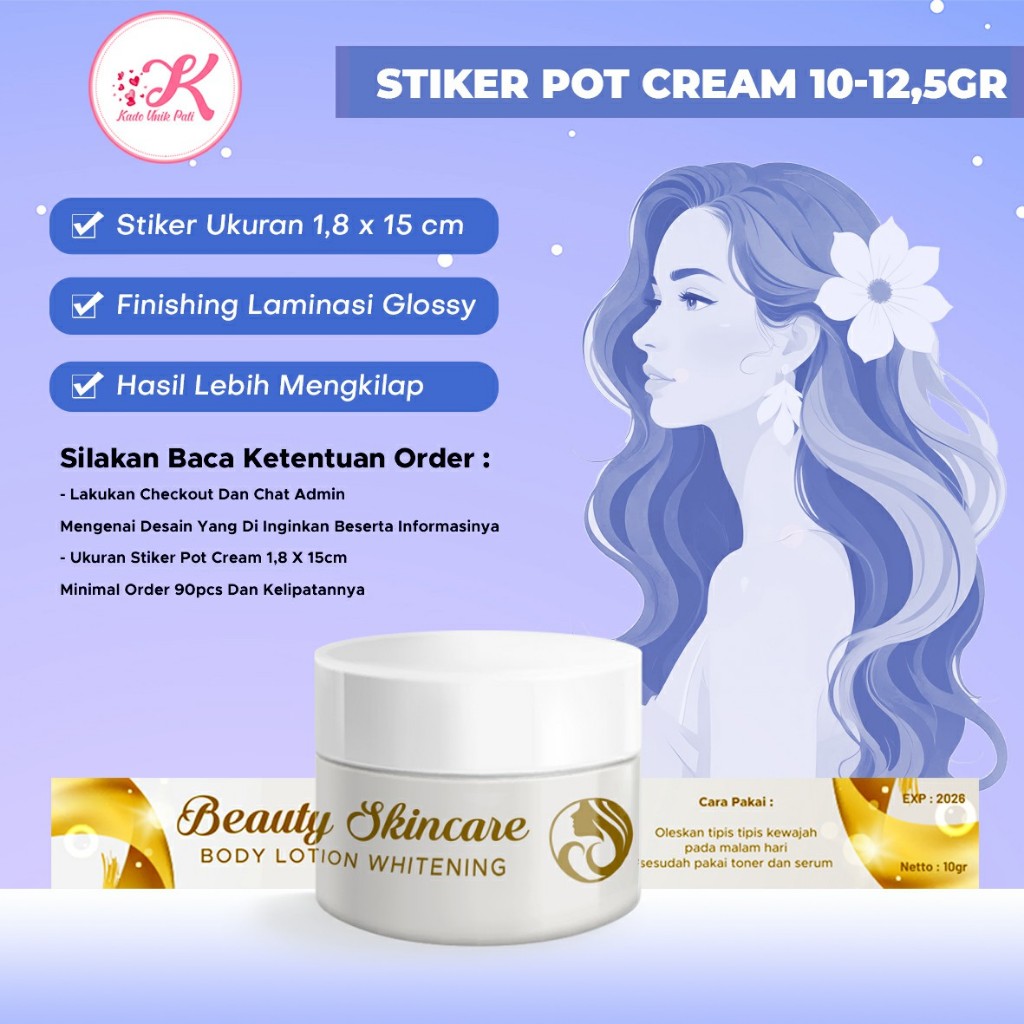 Jual STIKER SKINCARE LIST POT CREAM / STIKER KEMASAN / LABEL | Shopee ...