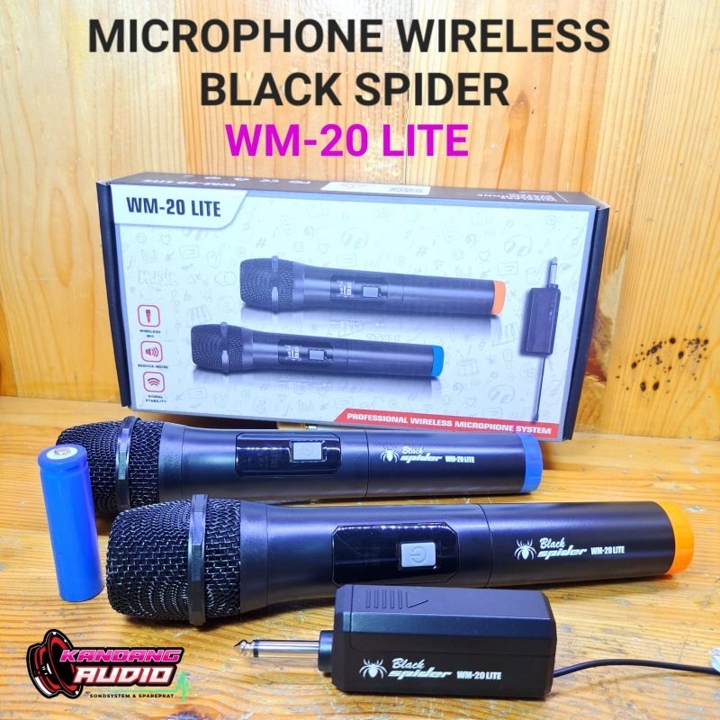Jual MIC MICROPHONE WIRELESS BLACK SPIDER WM-20 LITE | Shopee Indonesia