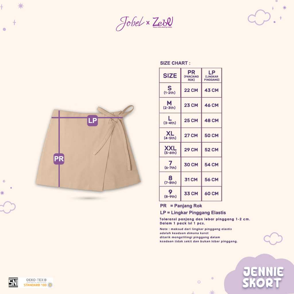 Jual Jobel x Zebe Jennie Skort (1 - 9 tahun) | Shopee Indonesia