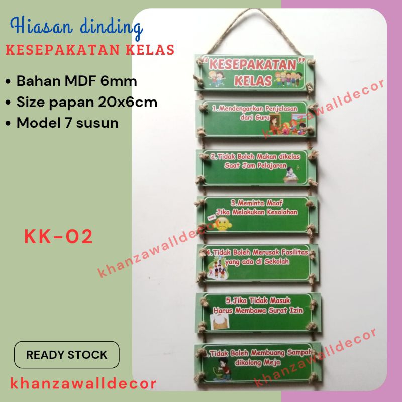 Jual HIASAN DINDING KESEPAKATAN KELAS/WALLDECOR KESEPAKATAN KELAS | Shopee Indonesia