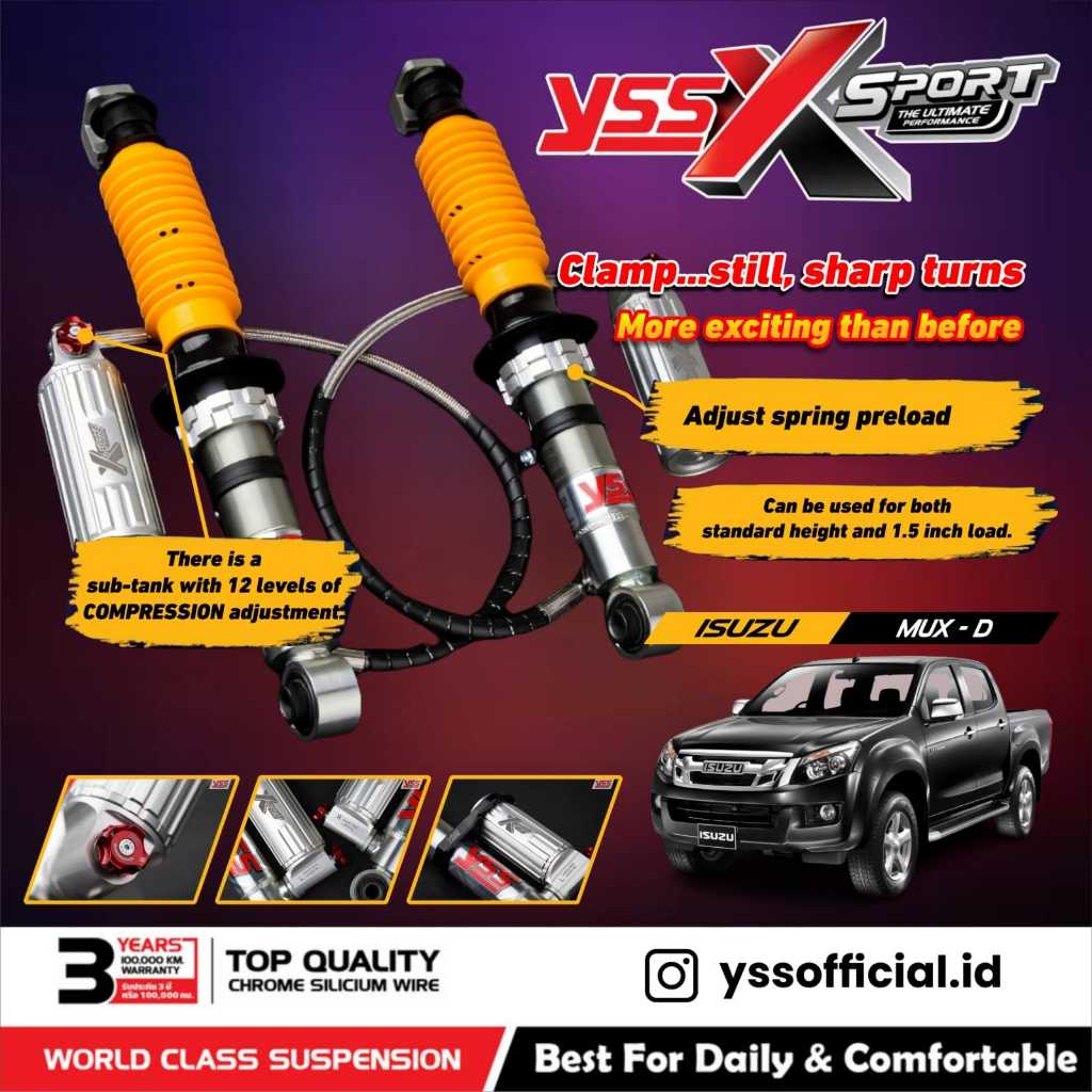 Jual Shock Absorber SHOCKBREAKER YSS X SPORT Xsport SERIES Isuzu MUX 12-24 MONOTUBE reservoir 12 ...