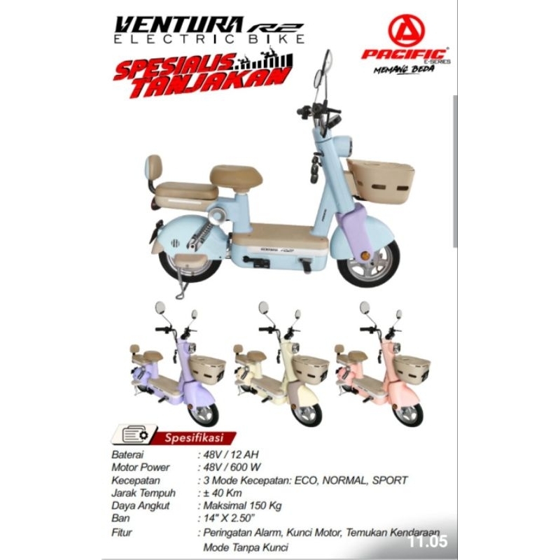 Jual Promo Termurah SEPEDA LISTRIK NEW PASIFIC VENTURA R2 & VENTURA R5 ...