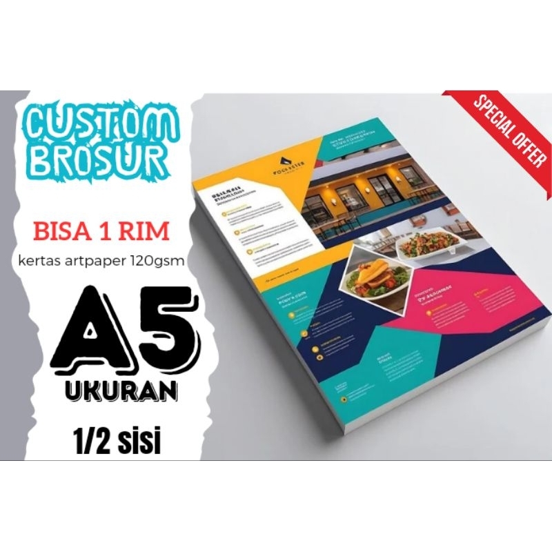 Jual Brosur Custom A5 edisi bisa cetak 1 rim saja | Shopee Indonesia