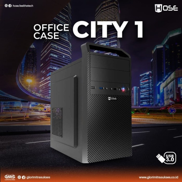 Jual CASE OFFICE HOSE CITY 1 + PSU 380W CASING PC OFFICE - USB 3.0 ...