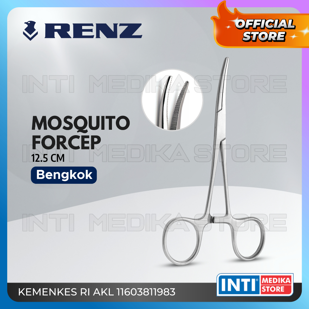 Jual RENZ - Klem Arteri MOSQUITO Pean 12.5cm | Clamp Curved CVD ...