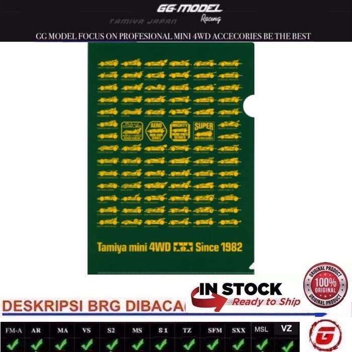 Jual TAMIYA 67045 CLEAR PLASTIC FOLDER A4-SIZE (MINI 4WD, GREEN ...