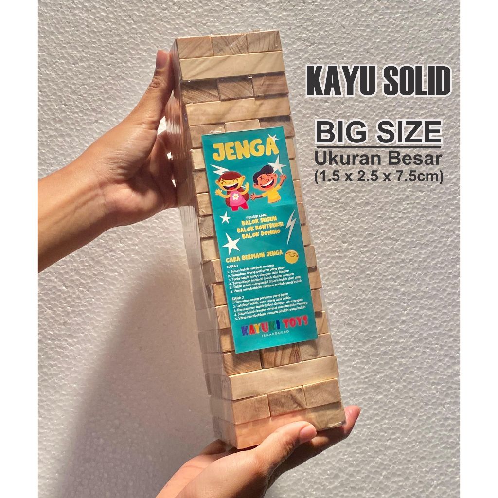 Jual Jenga Kayu UKURAN BESAR Domino Mainan Edukasi Anak Wooden Topple ...