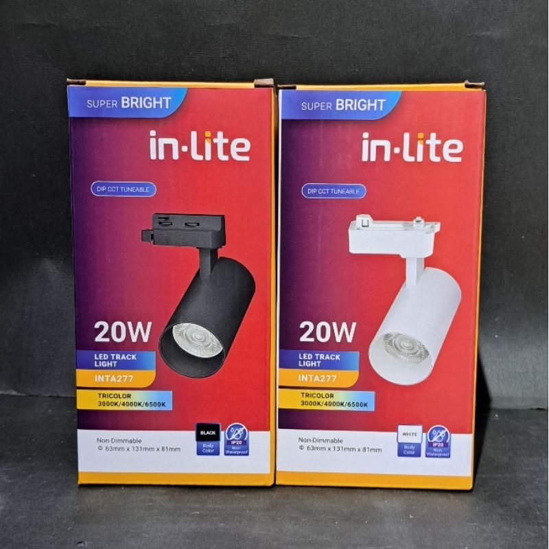 Jual INLITE Led Track Light Lampu sorot track 20W INTA277 Body HITAM ...