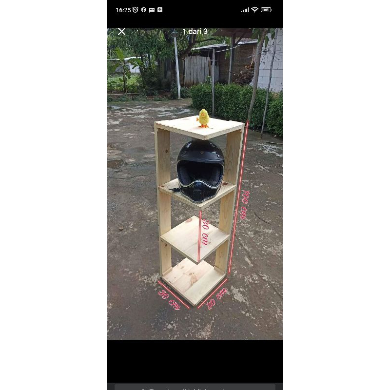 Jual rak helm sudut kayu jati belanda | Shopee Indonesia
