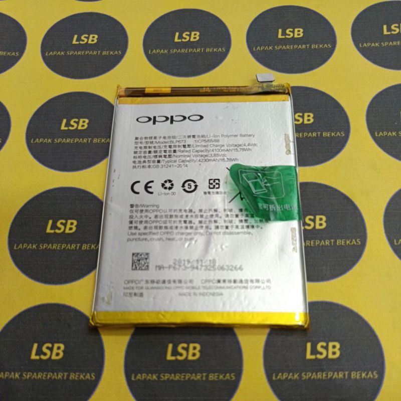 Jual BATTERY OPPO A3S BLP673 ORIGINAL BEKAS | Shopee Indonesia