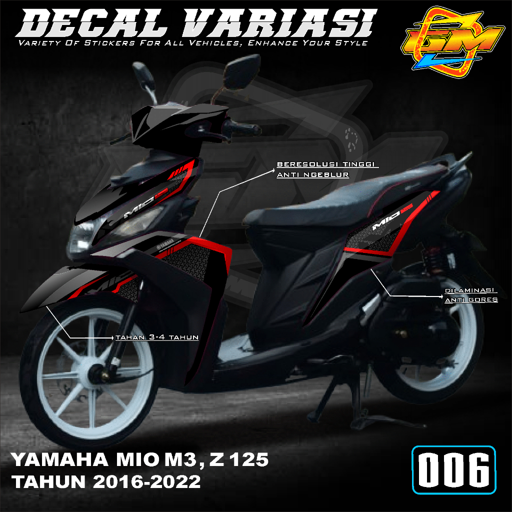 Jual Product COD Decal Sticker Yamaha Mio M3 125 Full body - Stiker ...