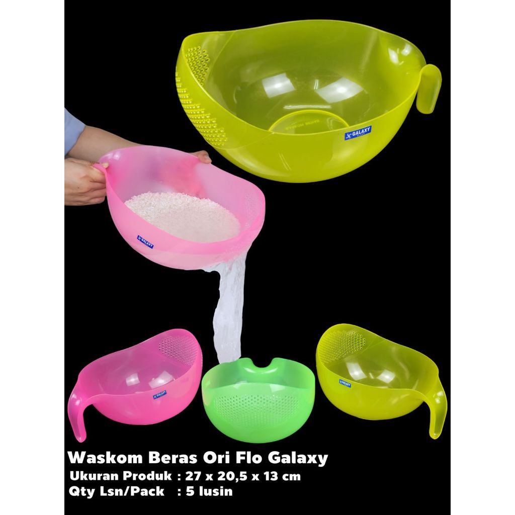 Jual ( 3 & 6 Pcs ) Waskom cuci beras dan sayuran saringan plastik Tebal ...