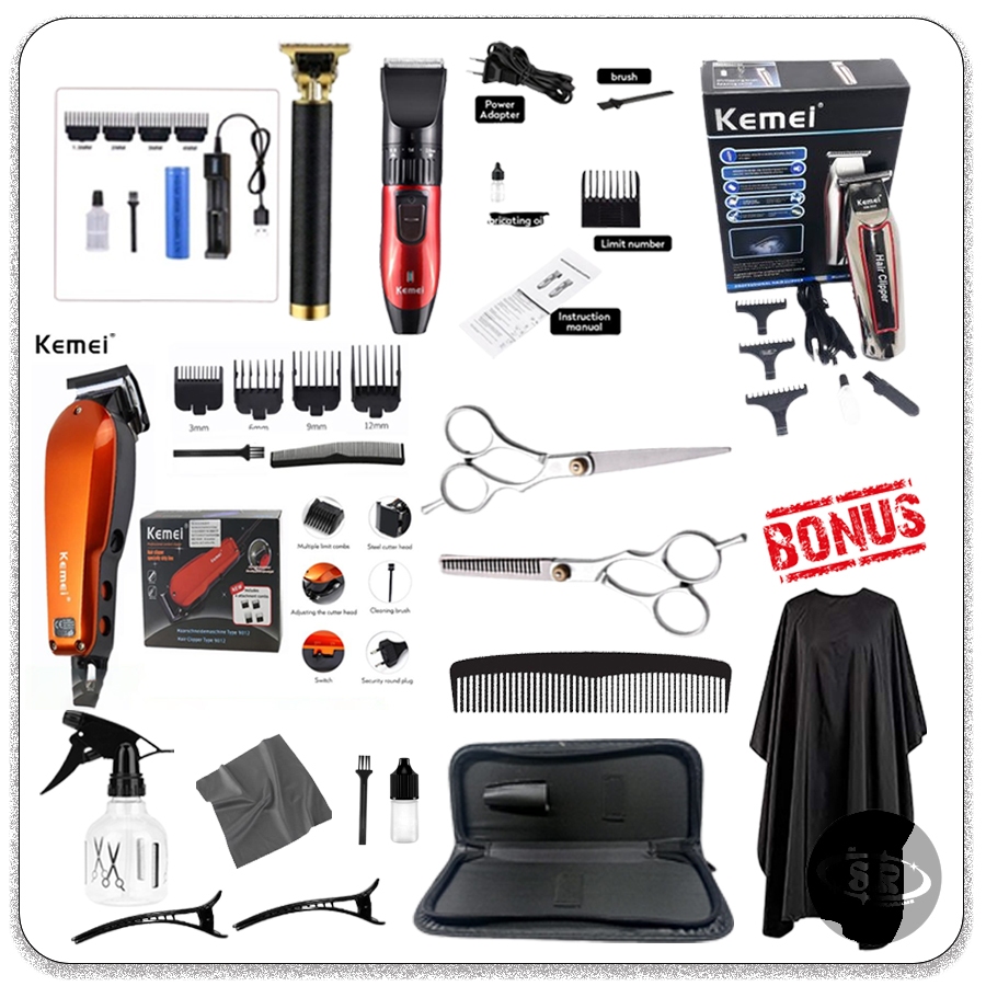 Jual paket 4 mesin cukur rambut PROFESIONAL ALAT CUKUR LENGKAP ORIGINAL ...