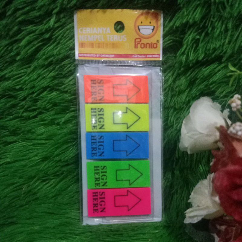 Jual Post it penanda tanda tangan sign here pronto 5 warna | Shopee ...