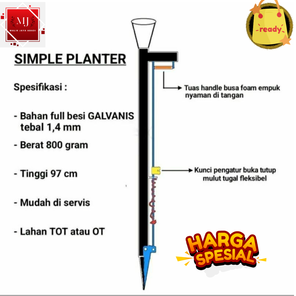 Jual Corn Seeder 1 Mata Alat Tanam Jagung Gejik Benih Tancap Tugal ...