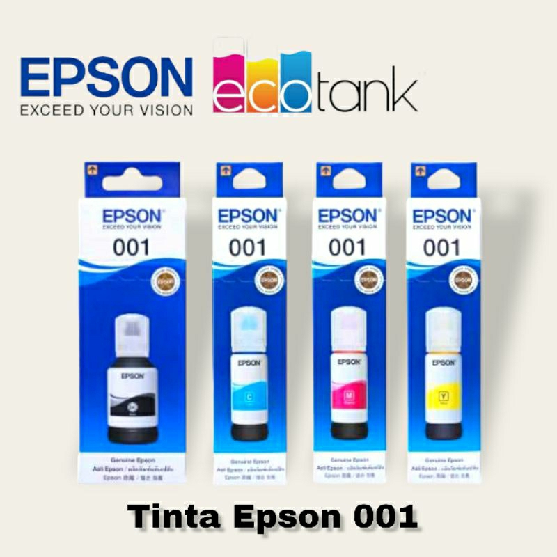 Jual Tinta Epson 001 Original 1 set (Black, Cyan, Magenta, Yellow ...