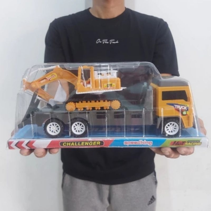 Jual Mainan Truk Hauler Angkut Excavator - Miniatur Mobil Truck Trailer ...