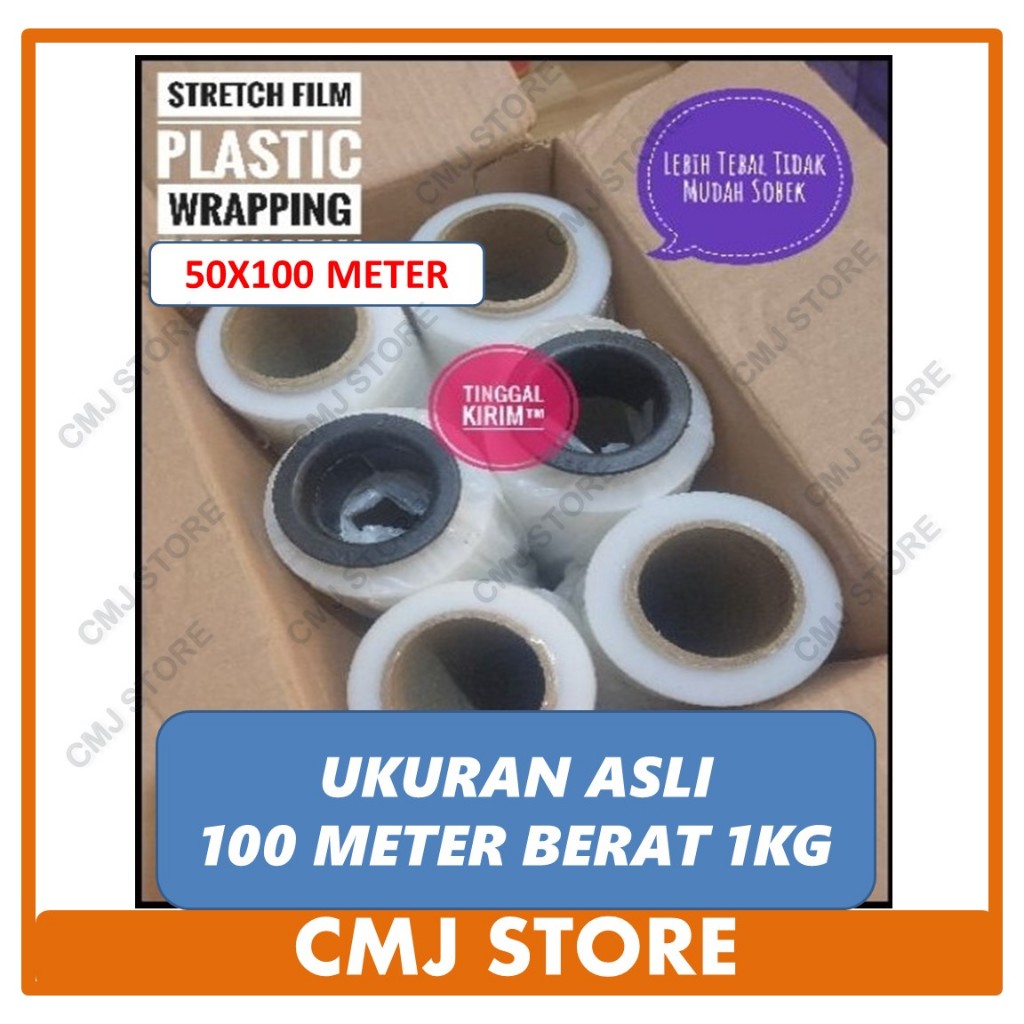 Jual Plastik Wrapping Barang 50x100 Meter Ukuran Asli 1 DUS Isi 6 Roll ...