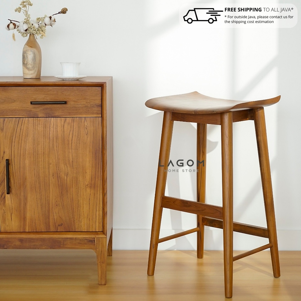 Jual Kursi Bar/Bar Stool Unik Kayu Jati Minimalis | Shopee Indonesia