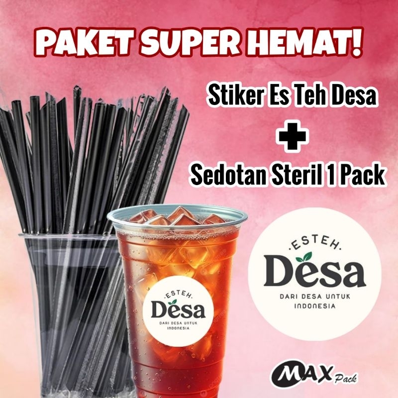 Jual Paket Stiker Es Teh Desa + Sedotan Es Teh | Paket Stiker Cutting ...