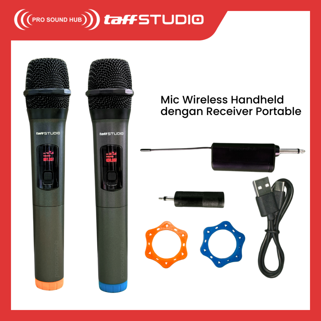Jual Mic Wireless Microphone Portable Receiver Baterai Battery ...