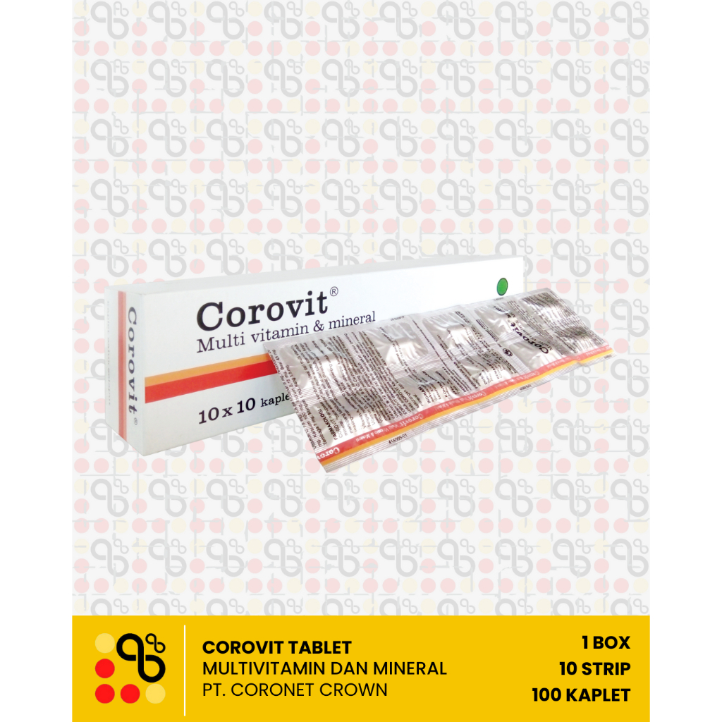 Jual Corovit Tablet/Multivitamin/Daya Tahan Tubuh - 1 Box isi 100 ...