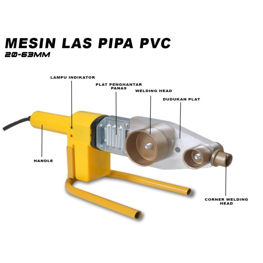 Jual Mesin Las PPR 20-63mm Pemanas Pipa PPR Pipe Heater TrafoLas pvc ...