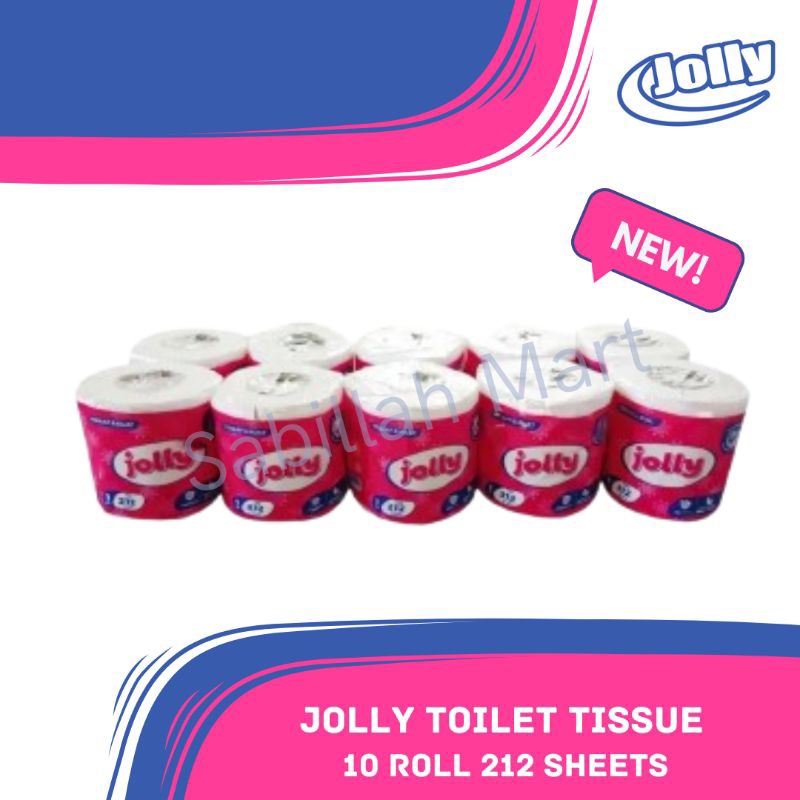 Jual Jolly Toilet Tissue Jolly Bathroom isi 10 Rolls 212 Sheets Kemasan ...