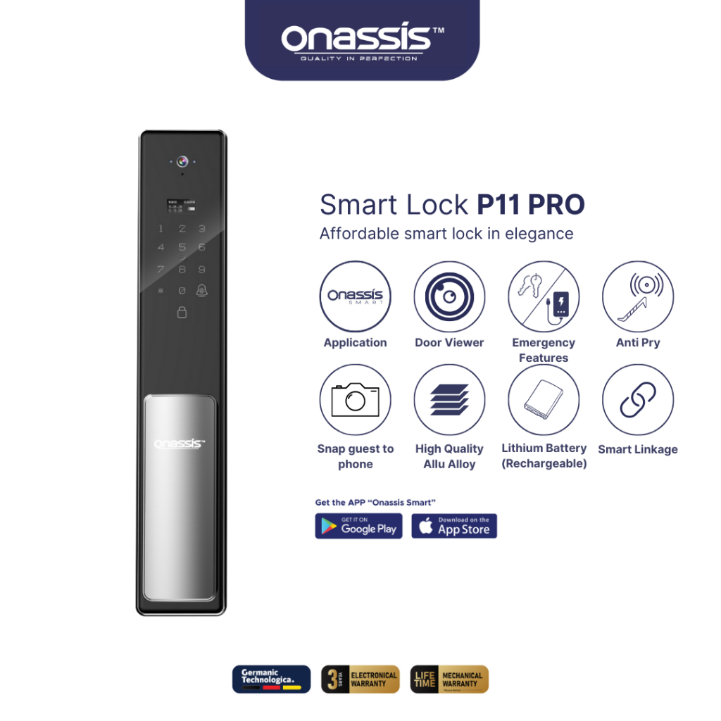 Jual ONASSIS SMART LOCK P11 PRO CAMERA BUILT IN | KUNCI PINTAR DENGAN ...