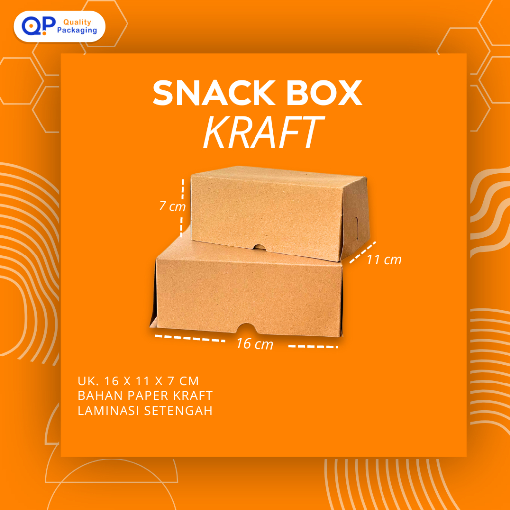 Jual (ISI 50 PCS) Snack Box Kraft Coklat Polos + Laminasi / Kotak Snack ...