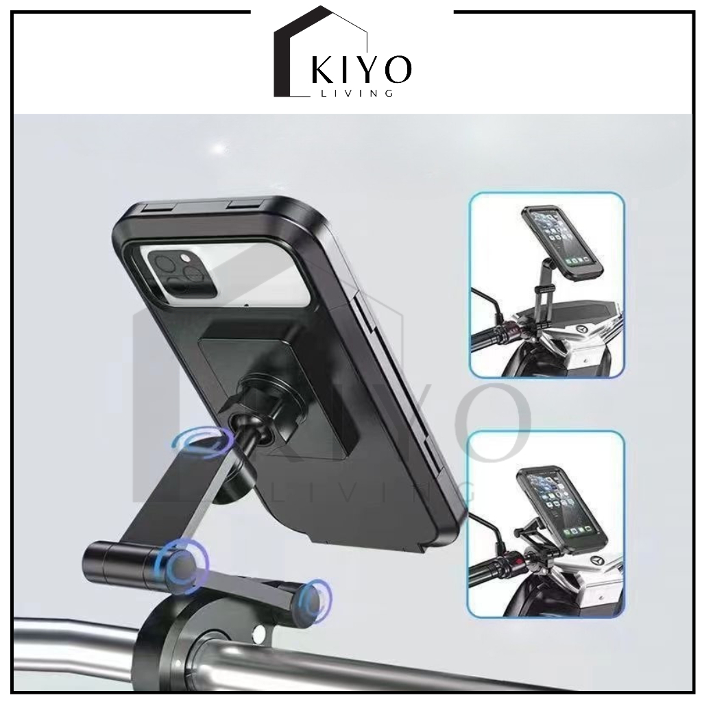 Jual KIYO Phone Holder Motor Waterproof Anti Air Kuat Kokoh / Holder Hp Motor Stang Spion ...