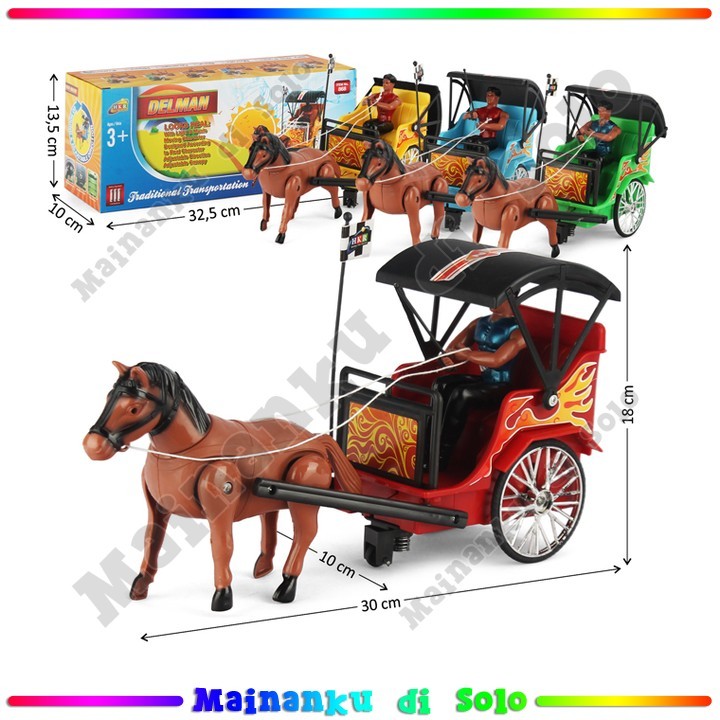 Jual Mainanku Delman B/O Jalan Musik Lampu Delman HKR66-868 [Warna ...