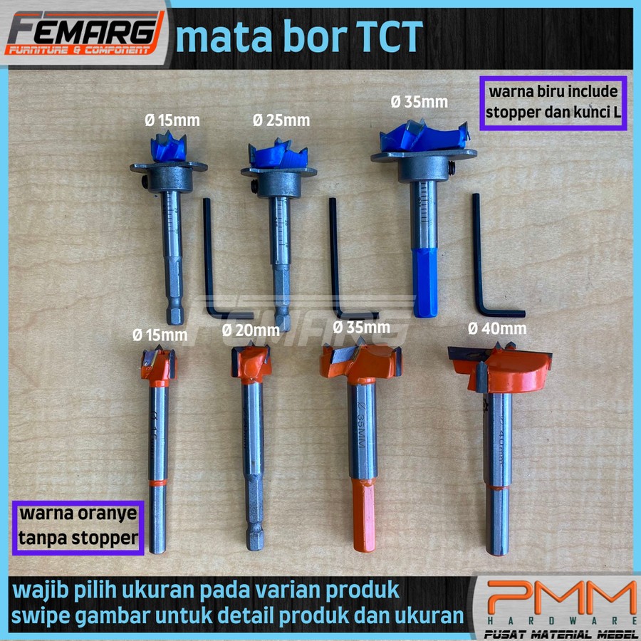 Jual mata bor kayu TCT FEMARG | drill wood engsel sendok boring lubang ...