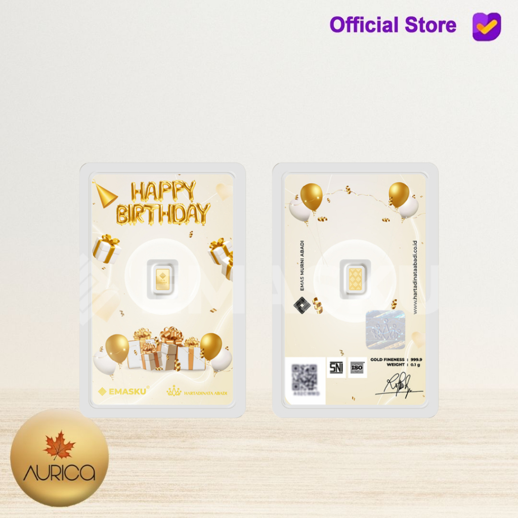 Jual LOGAM MULIA MICRO GOLD EMASKU 0.1GR DAN 0.25GR BIRTHDAY SERIES ...